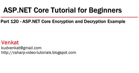 Sql Server Net And C Video Tutorial Asp Net Core Encryption And Decryption Example Slides