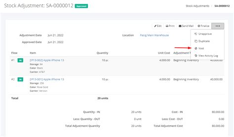 Print Duplicate Or Void A Stock Adjustment Zayls