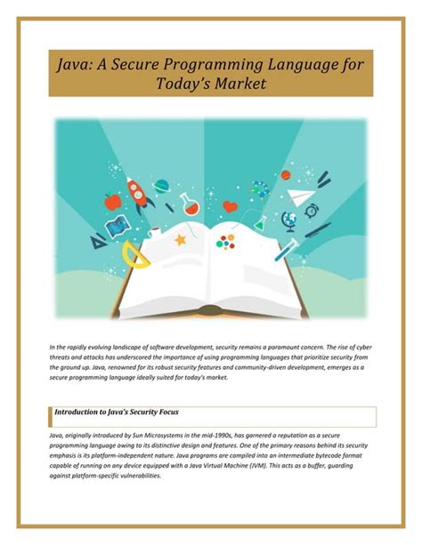 Java A Secure Programming Language For Todays Market Pdf Programming Languages Computing