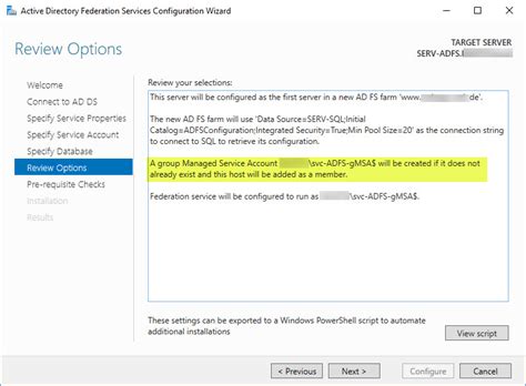Windows Server 2016 Adfs V4 0 The Specified Service Account Cn Svc Adfs Gmsa Did Not Exist