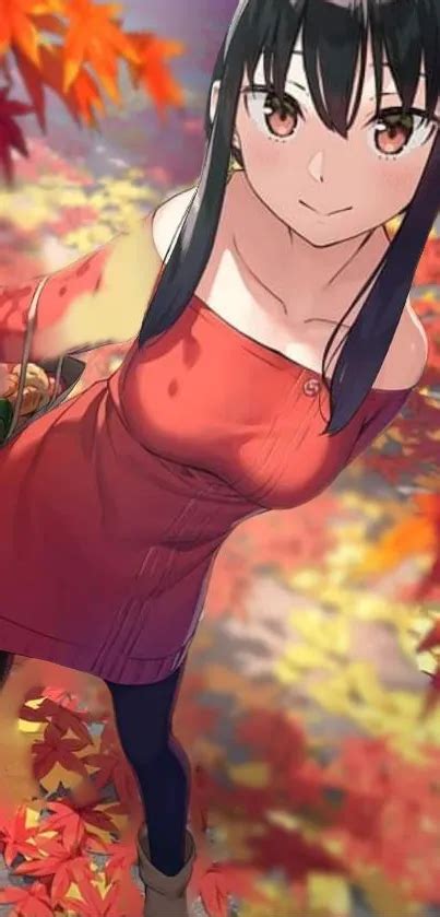 Anime Girl Autumn Leaves Free Download