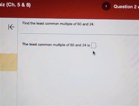 Ch 5 8 Question 2 Find The Least Common StudyX