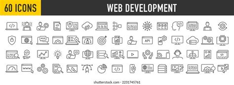 Set 60 Web Development Web Icons Stock Vector Royalty Free 2231745761 Shutterstock