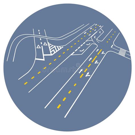 Vector Road Markings Junction Stock Vector Illustration Of Junction Street 70297623