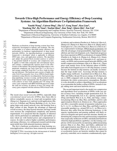 Pdf Towards Ultra High Performance And Energy Efficiency Of Deep