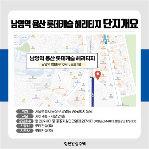 [모집공고] 남영역 용산 롯데캐슬 헤리티지 청년안심주택 최초모집공고 민간 네이버 블로그