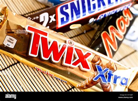 Dorkovo Bulgaria March 20 2017 Twix Mars Snickers And Bountey