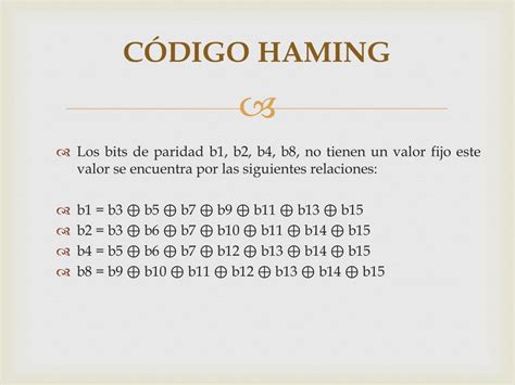 Ppt Detección Y Corrección De Errores Mediante El Codigo De Hamming Powerpoint Presentation