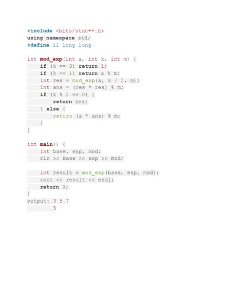 Modular Exponentiation Pdf