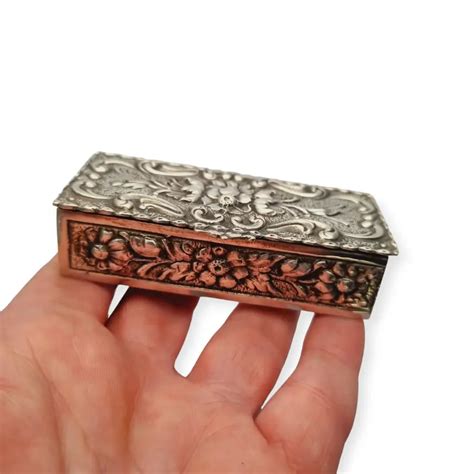 Caja Rectangular De Plata Antigua De José Amor España Con Punzonado