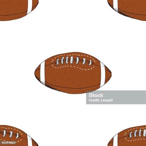 축구 럭비 공 원활한 패턴 손으로 그린된 스케치 벡터 일러스트 레이 션 Championship에 대한 스톡 벡터 아트 및 기타 이미지 Championship 가죽