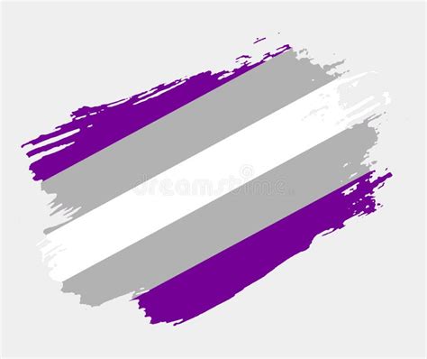 Grey Asexuality Flag Painted With Brush On White Background Lgbt