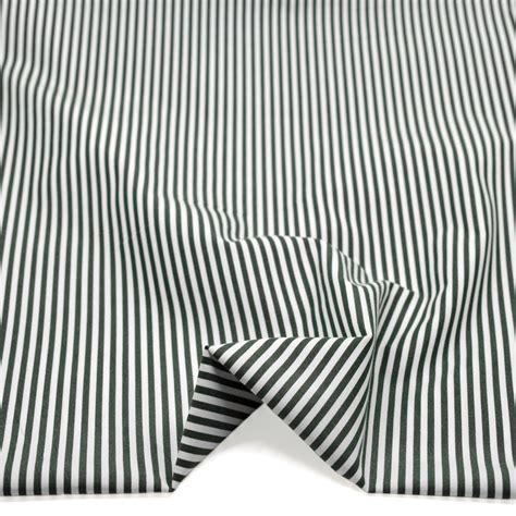 Candy Stripe Brushed Cotton Shirting Pine White Blackbird Fabrics