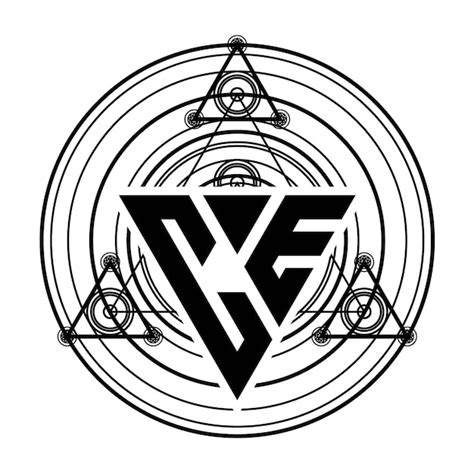 Premium Vector C E Monogram Letter Logo With Triangle Shape Design Template With Sacred