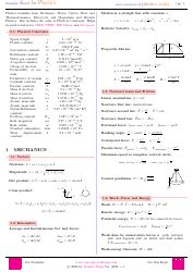 Physics Formula Sheet Download Printable PDF Templateroller