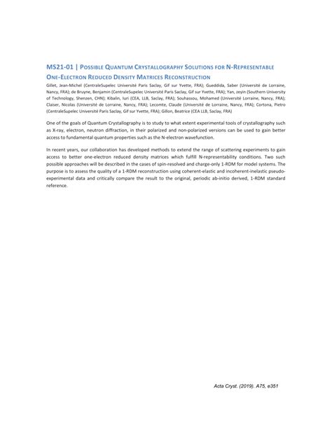 Pdf Possible Quantum Crystallography Solutions For N Representable One Electron Reduced