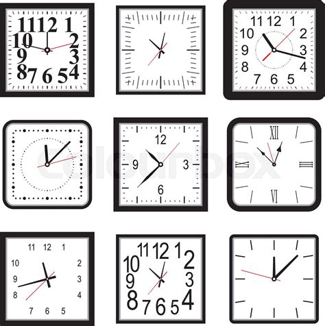 Clock Icon Set Stock Vector Colourbox
