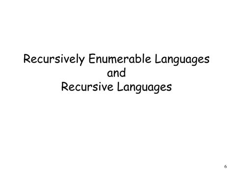 Ppt The Power Of Languages Recursively Enumerable Vs Recursive