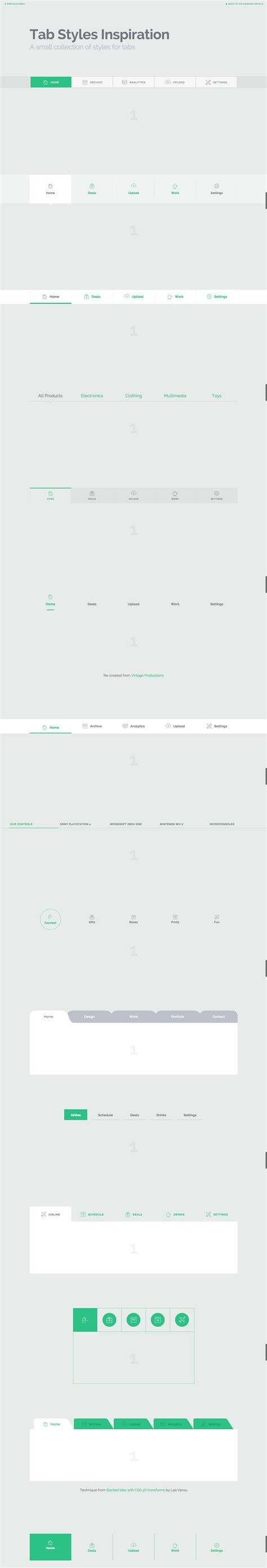 Tab Styles Inspiration A Small Collection Of Styles For Tabs Gui