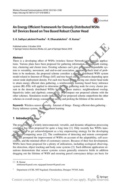 an energy efficient framework for densely distributed wsns iot devices based on tree based