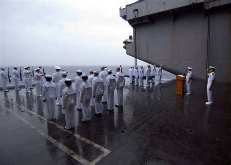 The Crew Of The Nimitz Class Aircraft Carrier Uss Abraham Lincoln Cvn