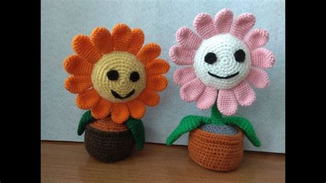 Цветок в горшке Часть 1 Вязаный цветок Цветок Детское вязанье