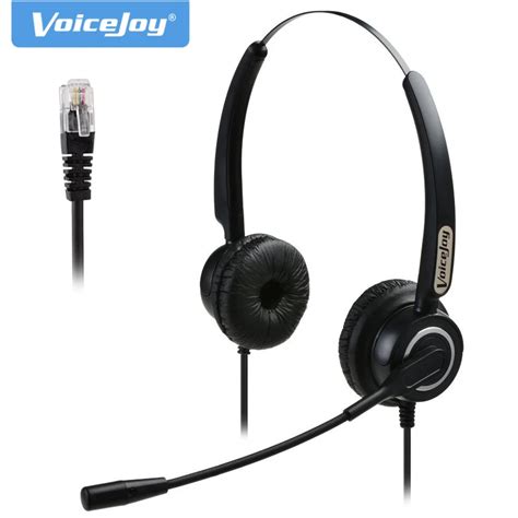 Free Shipping Binaural Rj Rj Headset With Microphone Noise Canceling Phone Headphones Call