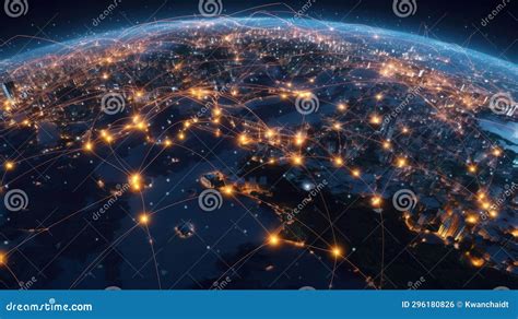 A Global Network Of Communication Lines Connecting People Across Continents Visualizing The