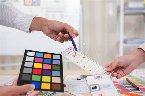 Close Up Making Ux Ui Application Design Work Plan Of Modern Business Team Brainstorming