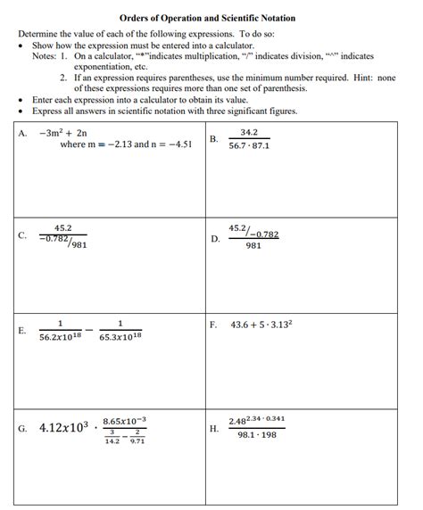 Solved Orders Of Operation And Scientific Notation Determine Chegg Com