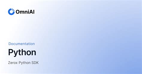 Python Omniai Docs