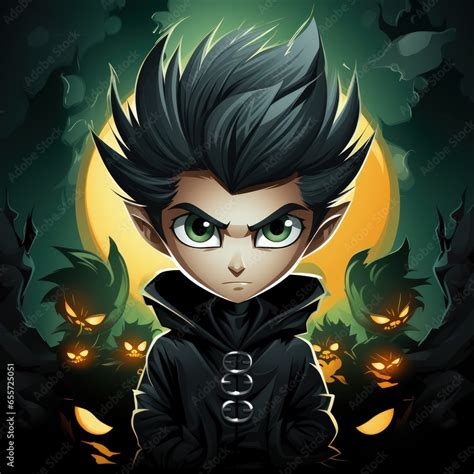 Evil Avatar Cartoon Icon Inspired By Danny Phantom With Mad Features Clipart Stock Illustration