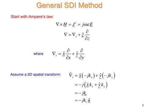 Ppt Mathematical Derivation Of Sdi Formulation From Maxwells