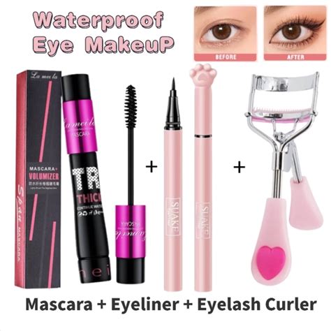 3pcs Eye Makeup Set Waterproof Mascara Long Lasting 3d Mascara With