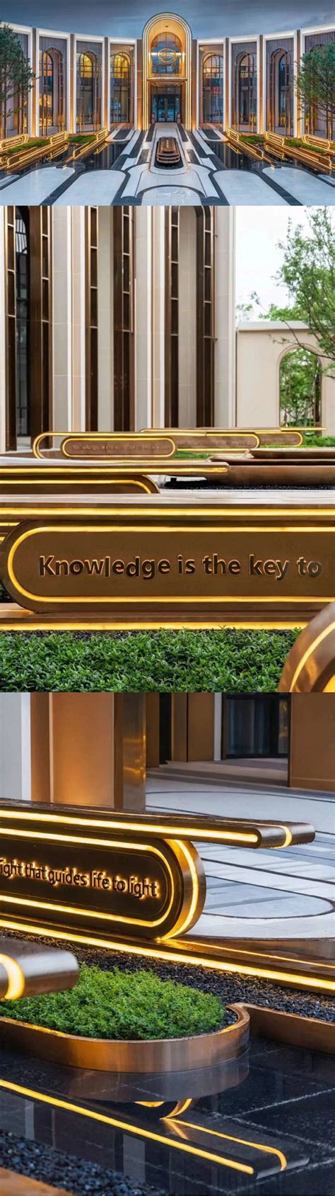 金地名著 东莞 艺术秩序 拱门（the Arch）是东西方经典的建筑形态，圆弧曲线在空间中的大量运用，给人以视觉美感的同时，营造空间氛围的庄重