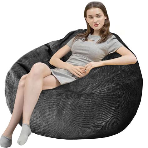 Buy Bean Bag Chair Memory Foam Filled Bean Bag Chairs Big Ultra Supportive Stuffed Bean Bag