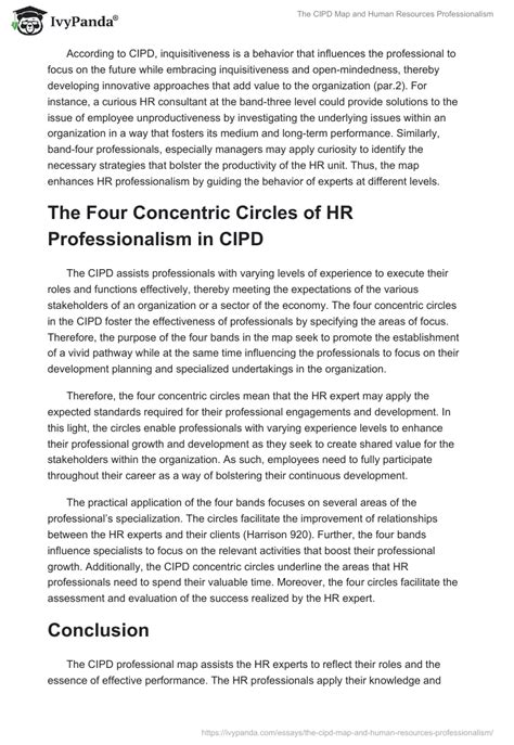 The CIPD Map And Human Resources Professionalism 1124 Words Essay Example