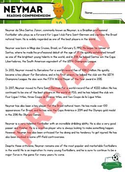 Famous Soccer Players Reading Comprehension Neymar By Saving The Teachers