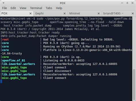 visualizing software defined network topologies using pox and gephi open source routing and
