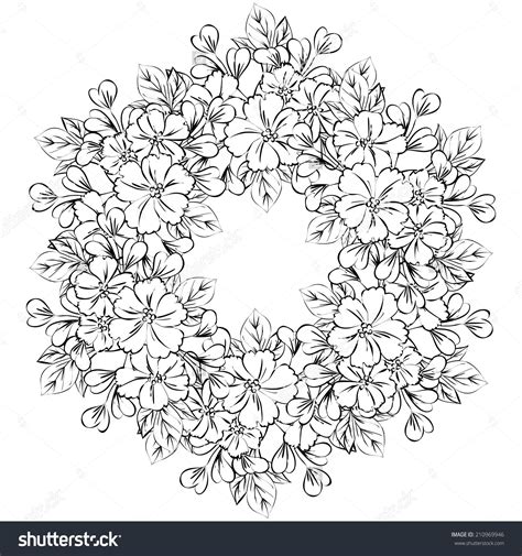 Раскраски Венок Из Цветов 66 фото