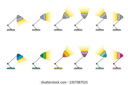 Table Lamps Different Angles Stock Vector Royalty Free 1357387523