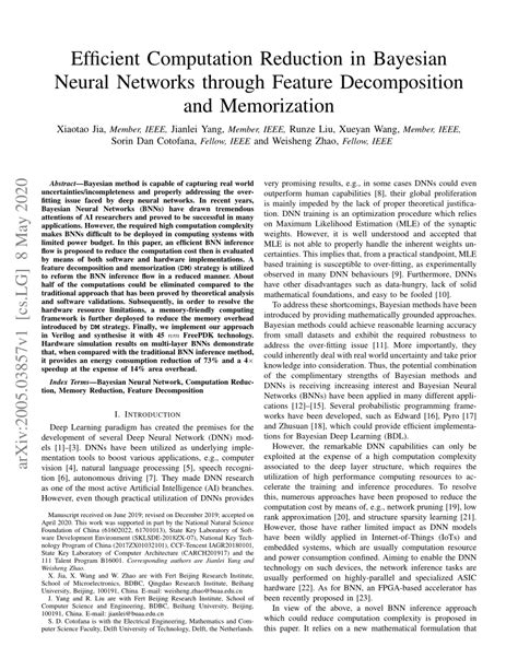 Pdf Efficient Computation Reduction In Bayesian Neural Networks Through Feature Decomposition