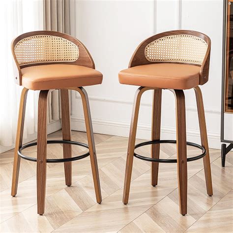 Youugior 248 Swivel Rattan Bar Stools Set Of 2mid