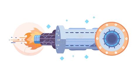 Rocket Engine Thrust Space Propulsion System Vector Design Generative