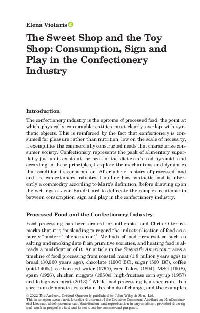 Pdf The Sweet Shop And The Toy Shop Consumption Sign And Play In