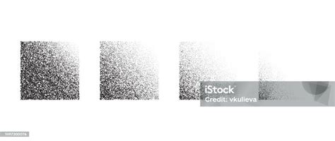 질감이 있는 페이딩 그라데이션이 설정되었습니다 검은색 점선 사각형 요소 컬렉션입니다 점묘 음영 개체 팩입니다 노이즈 그레인 도트 워크 모양 하프톤 효과 일러스트레이션 번들