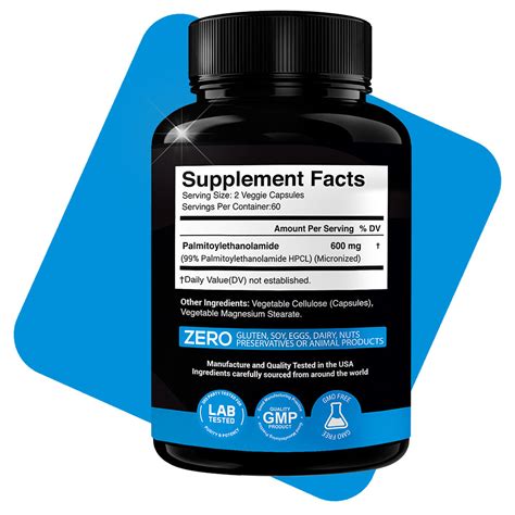 Palmitoylethanolamide Pea 600mg Supplement Micronized Highly Puri