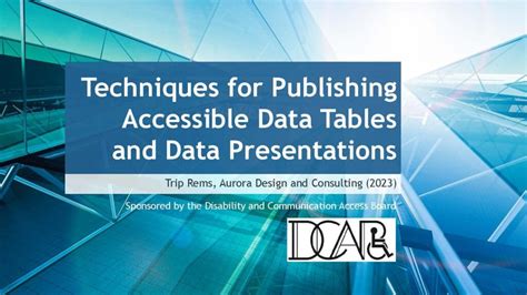 Techniques For Publishing Accessible Data Tables And Data Presentations Hawaii Ada Coordinators