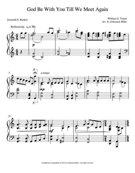 God Be With You Till We Meet Again Piano Solo Late Intermediate