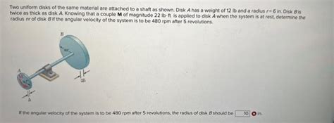 solved two uniform disks of the same material are attached